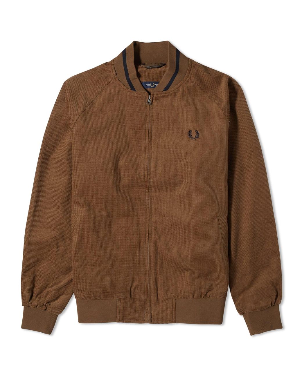 Fred Perry Waffle Cord Tennis Bomber Jacket in Brown for Men | Lyst UK