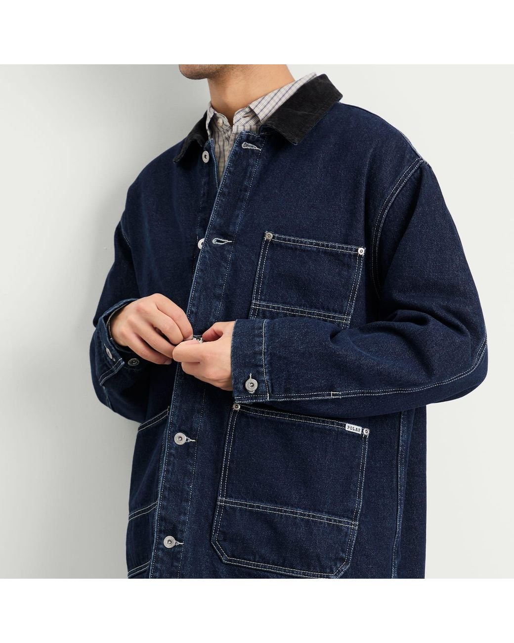 POLAR SKATE Flannel Lined Ezra Jacket in Blue for Men | Lyst