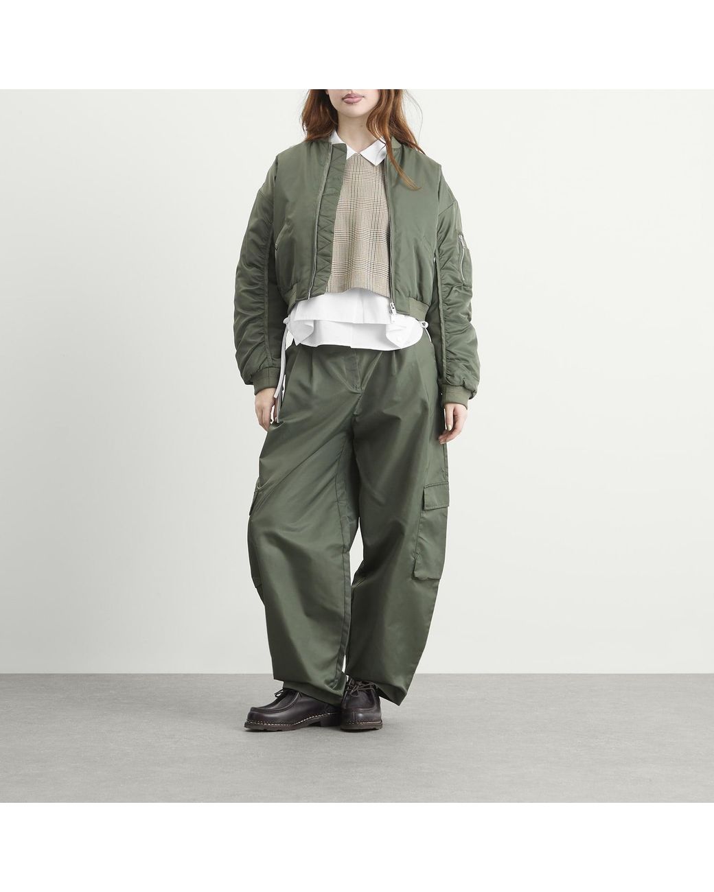 Stel Tapered Nylon Barrel Leg Trousers in Green | Lyst UK