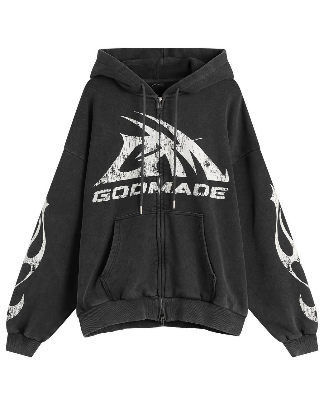 God Made Gm Logo Zip Hoodie in Black for Men | Lyst