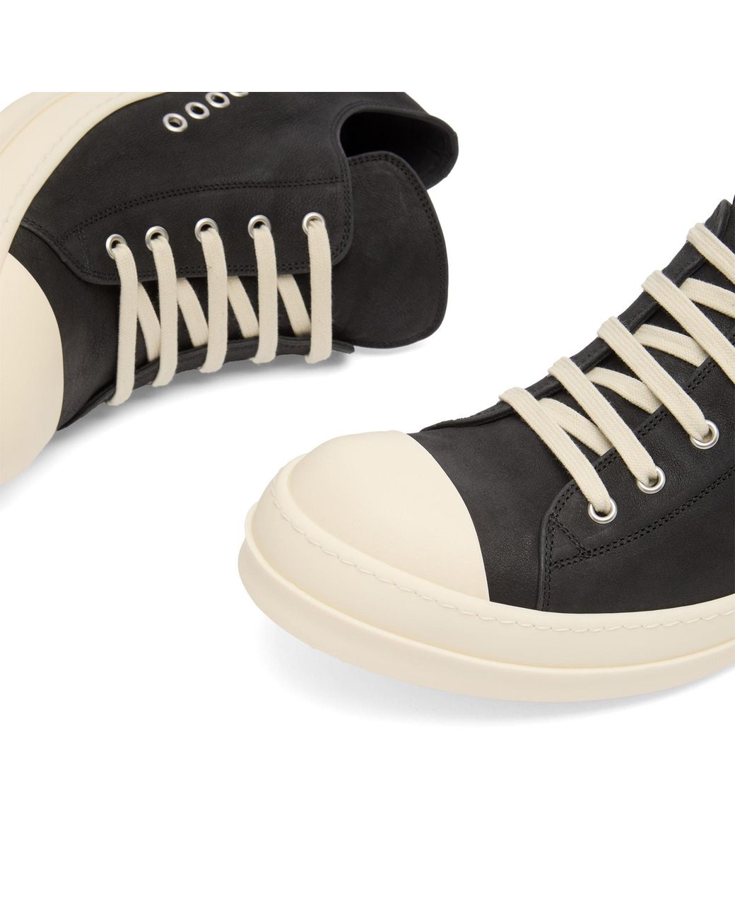 Rick Owens Leather Sneaks in Black for Men | Lyst UK