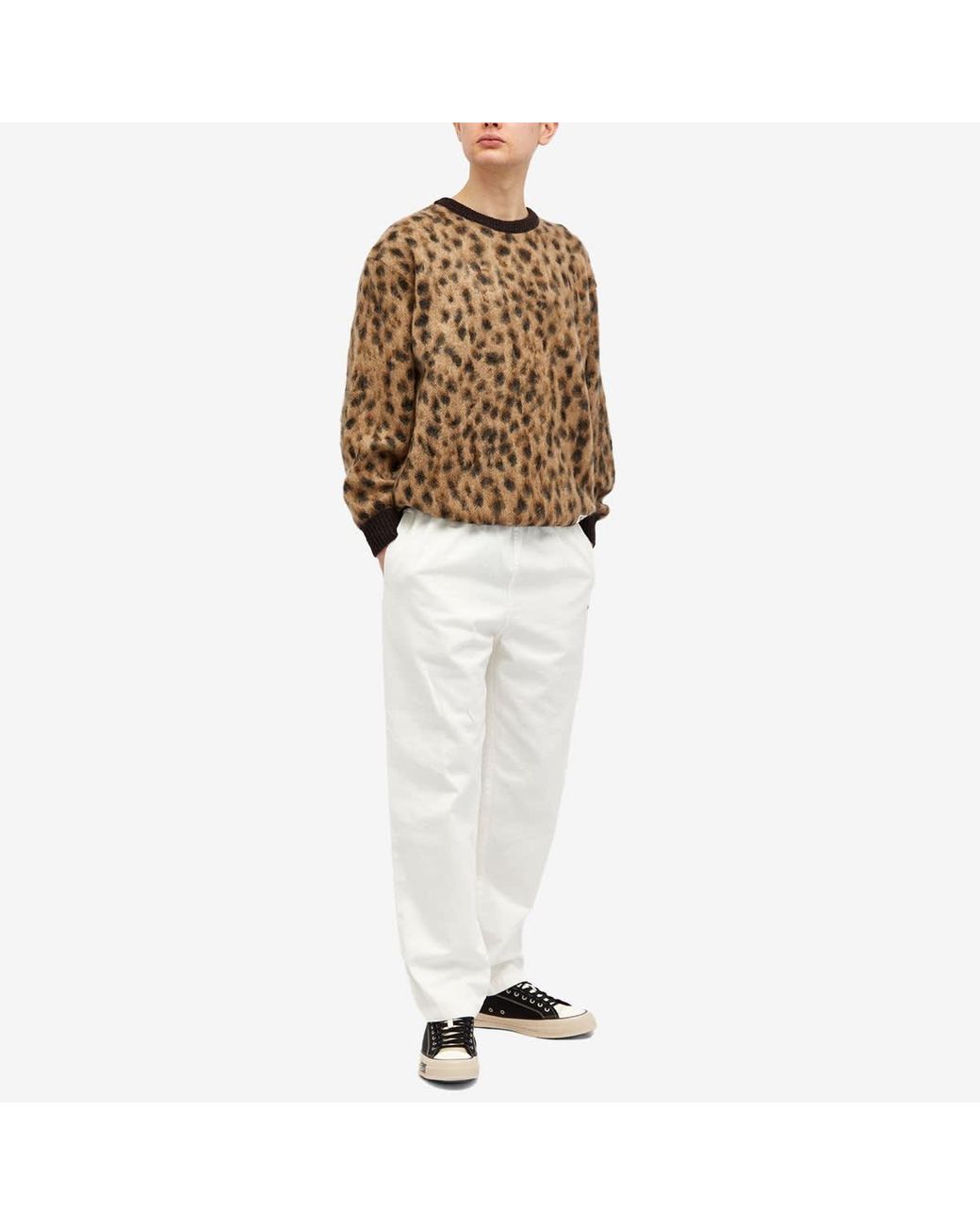 Wacko Maria Leopard Mohair Knitted Jumper in Brown for Men Wacko Maria Leopard Mohair Knitted Jumper in Brown for Men
