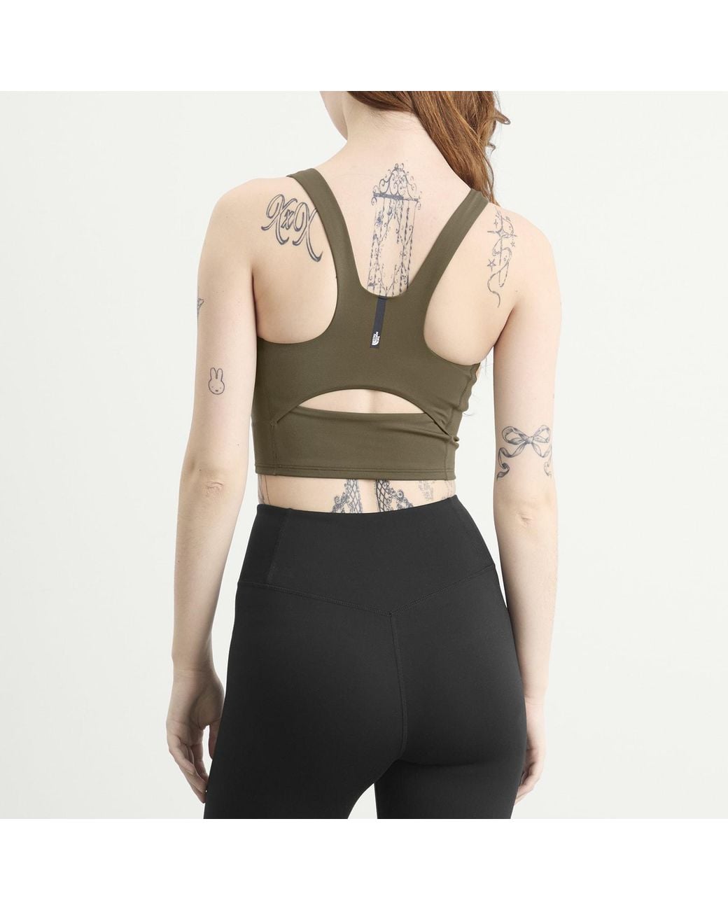 The North Face Jaida Long Line Bra in Green | Lyst