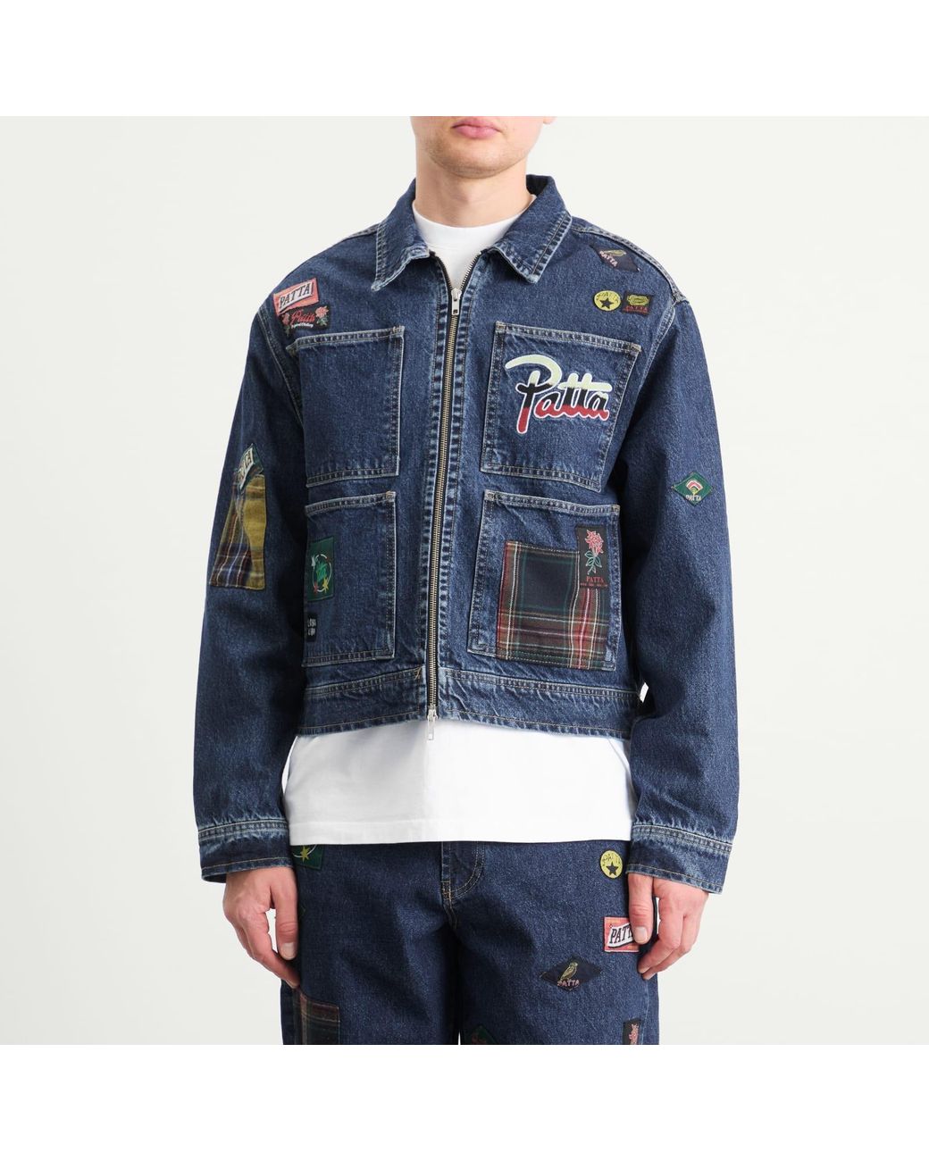 PATTA Whole Lotta Labels Denim Jacket in Blue for Men | Lyst