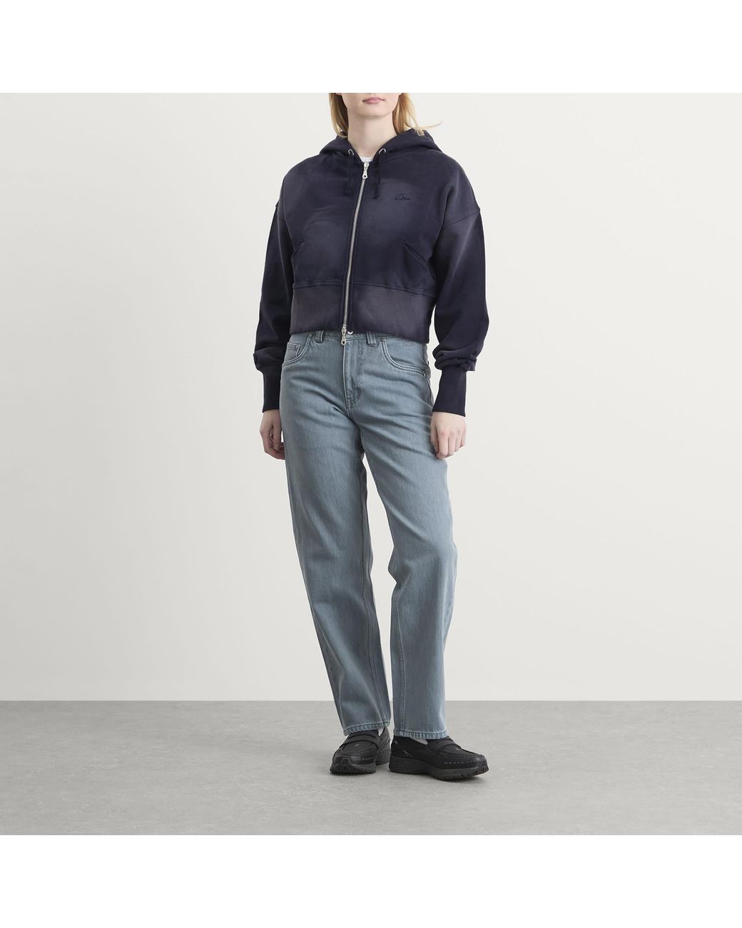 Dime Crop Zip Hoodie in Blue | Lyst UK