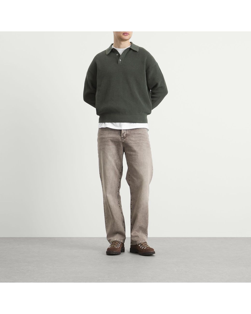 Ronning Long Sleeve Knit Polo in Green for Men | Lyst UK