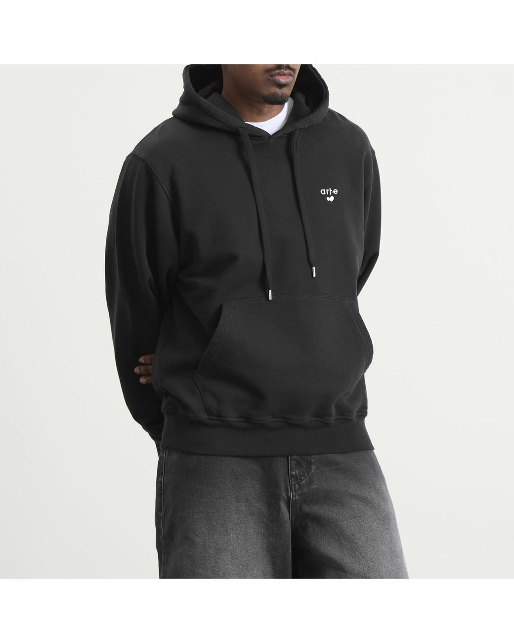 Arte' Heart Logo Hoodie in Black for Men | Lyst UK