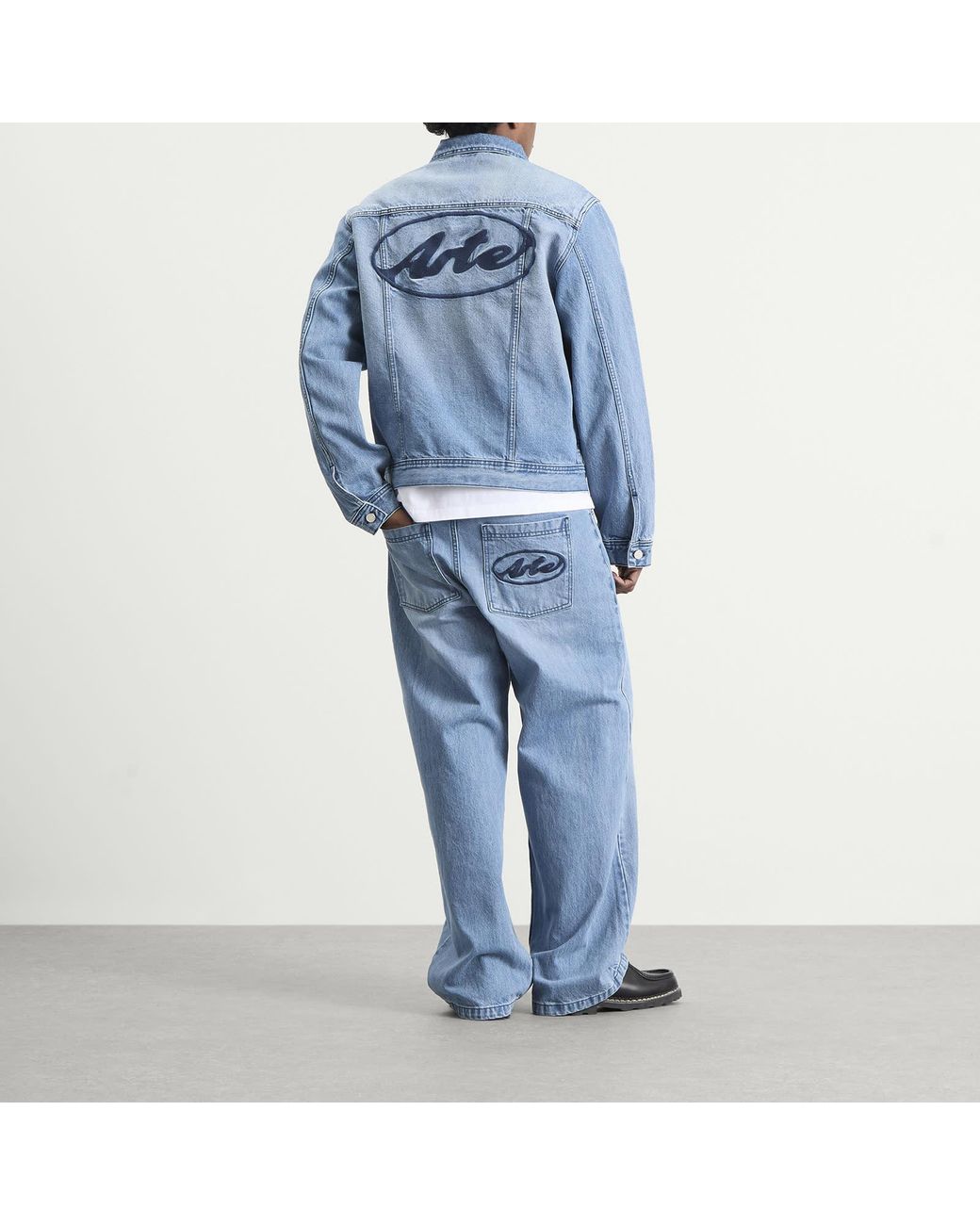 Arte' Circle Logo Denim Jacket in Blue for Men | Lyst UK