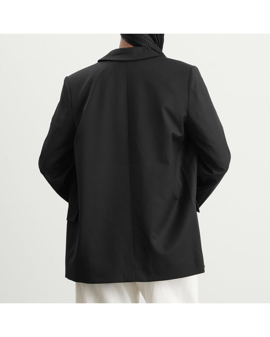 Ganni Calendered Wool Blazer in Black | Lyst