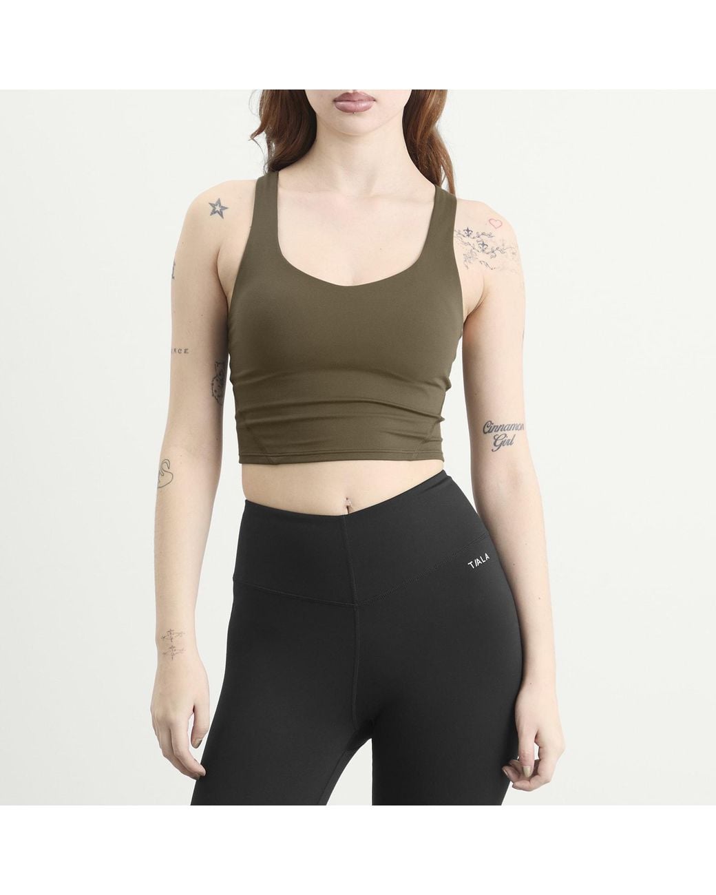 The North Face Jaida Long Line Bra in Green | Lyst