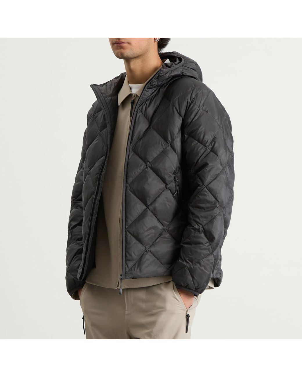Hiking Patrol Base Lt Down Hooded Jacket in Grey for Men | Lyst UK