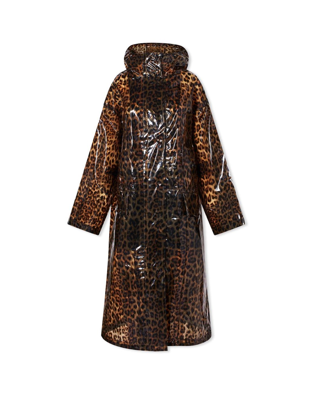 Stand Studio Sylvie Leopard Raincoat in Brown | Lyst