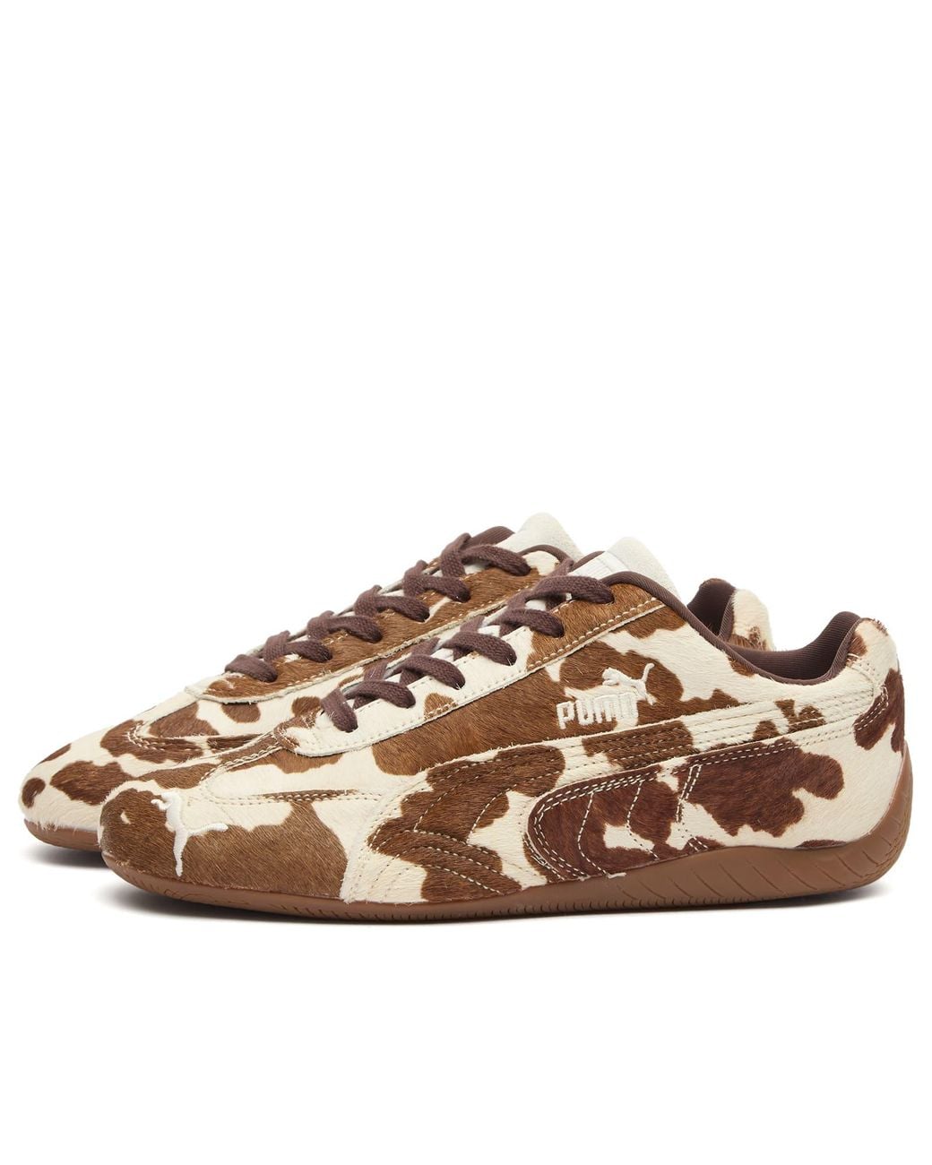 PUMA Speedcat Cow Print W Sneaker in Brown | Lyst