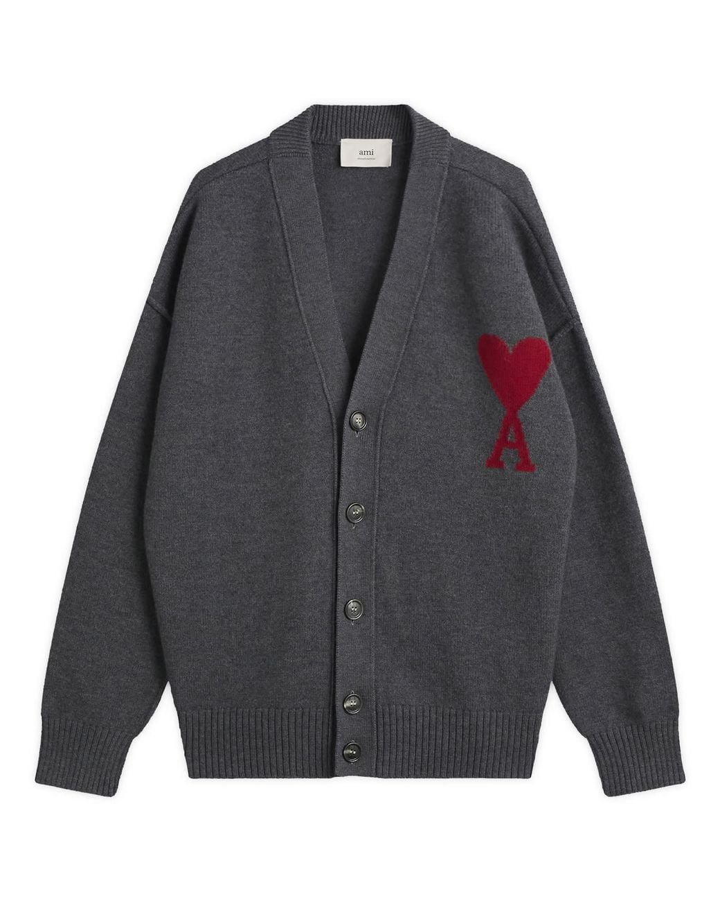 Ami Paris Big Adc Cardigan in Gray for Men | Lyst