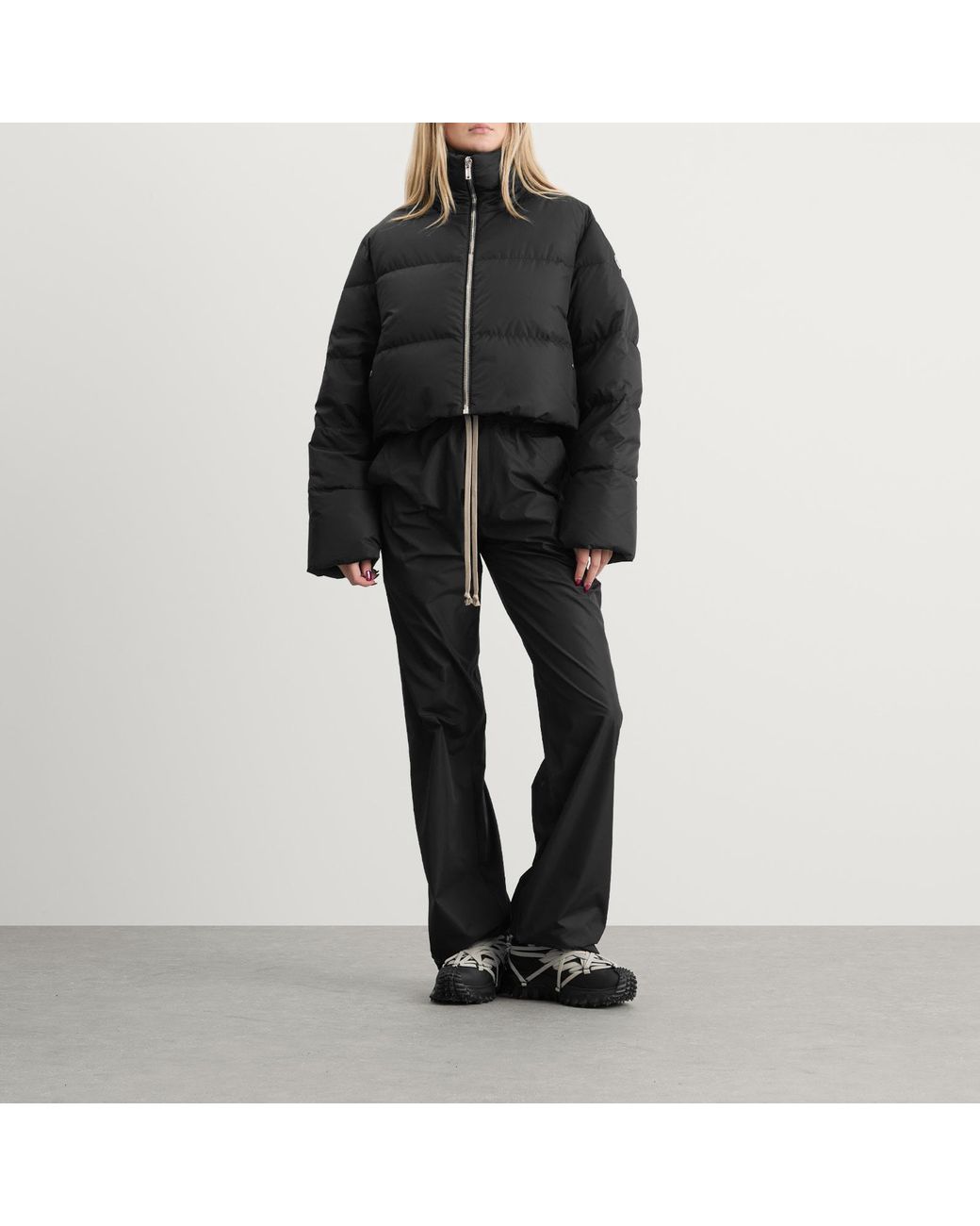 Rick Owens X Moncler Cropped Cycloptic Jacket in Black | Lyst