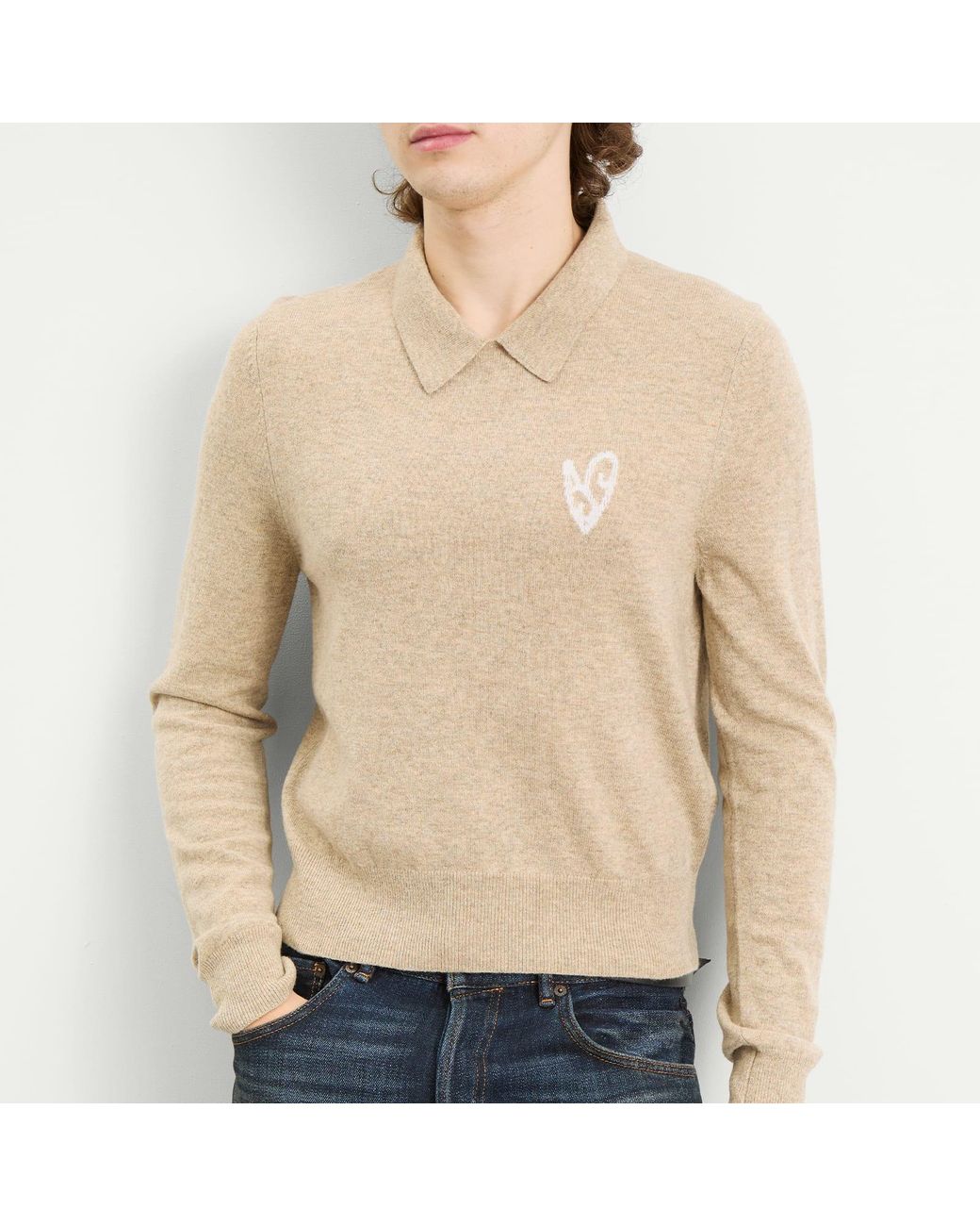 Acne Studios Klastron Heart Richard Yak Jumper in Natural for Men | Lyst