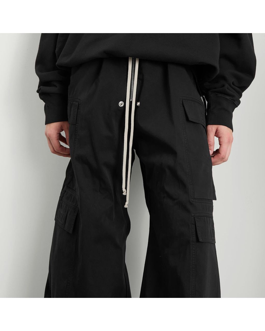 Rick Owens Double Cargobela Trousers in Black for Men | Lyst