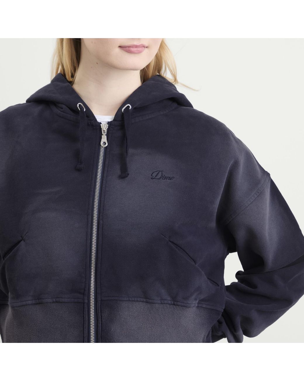 Dime Crop Zip Hoodie in Blue | Lyst UK
