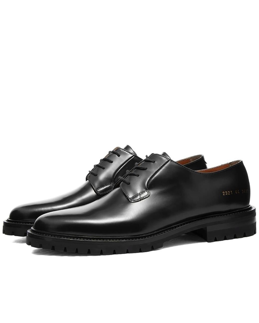 Common Projects Lug Sole Derby Shoe in Black for Men | Lyst