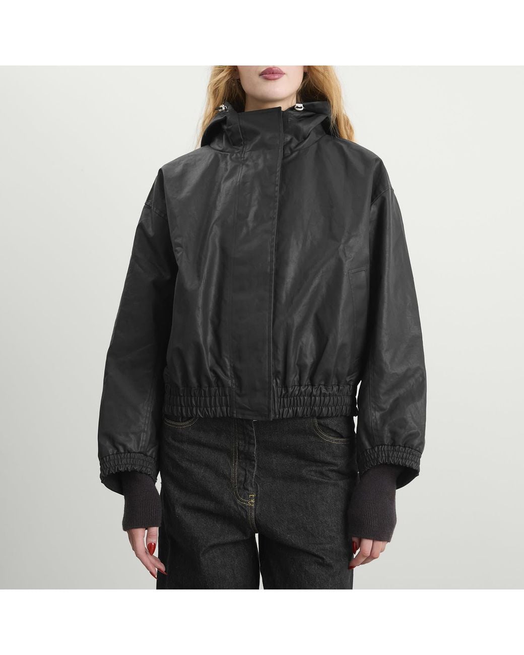 Studio Nicholson Hooded Short Coat in Black | Lyst UK