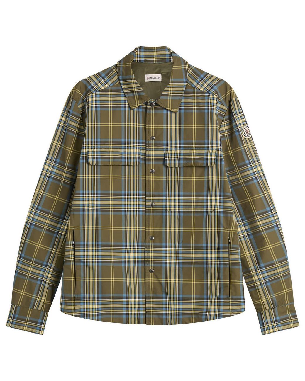Moncler Eco Nylon Check Shirt Jacket in Green for Men | Lyst UK