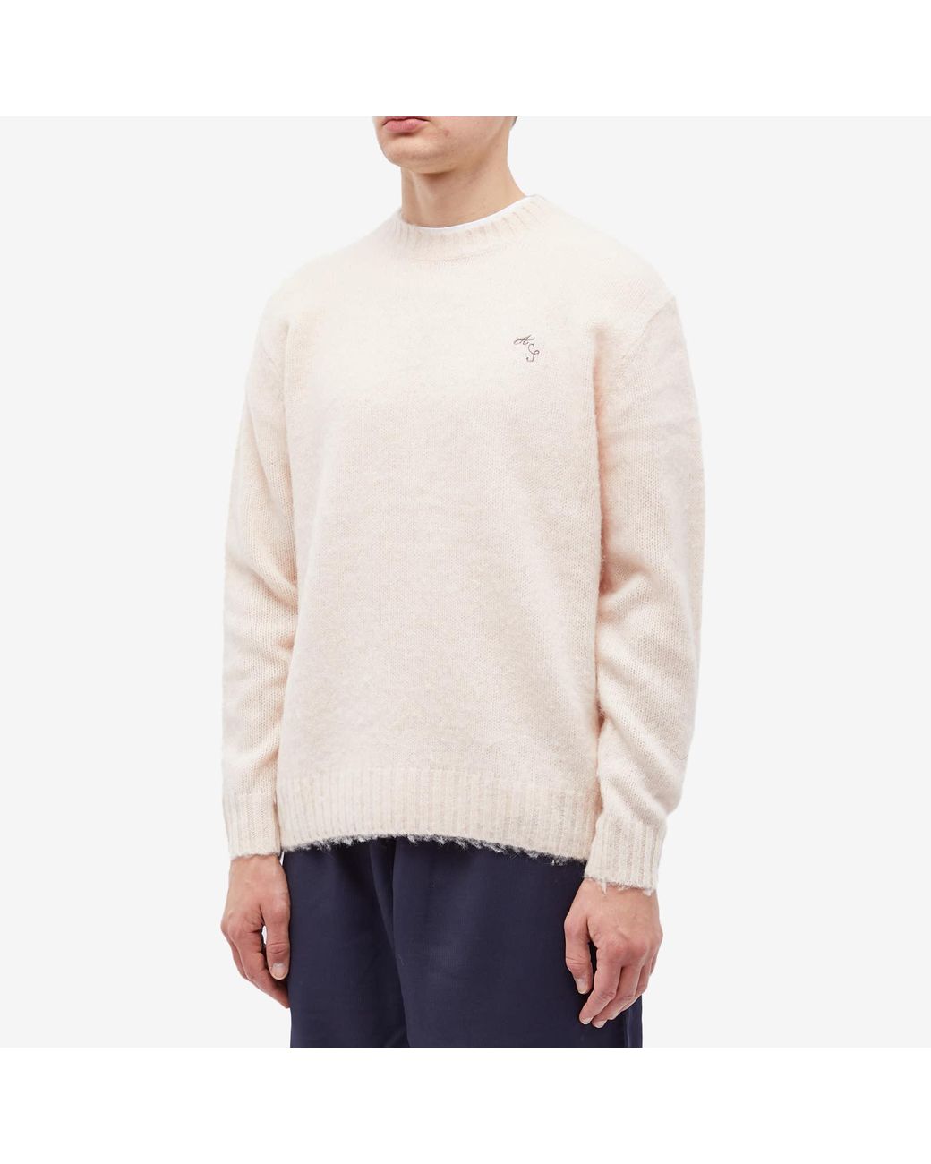 Acne Studios Kowy As Shetland Crew Knit in White for Men | Lyst Acne Studios Kowy As Shetland Crew Knit in White for Men | Lyst