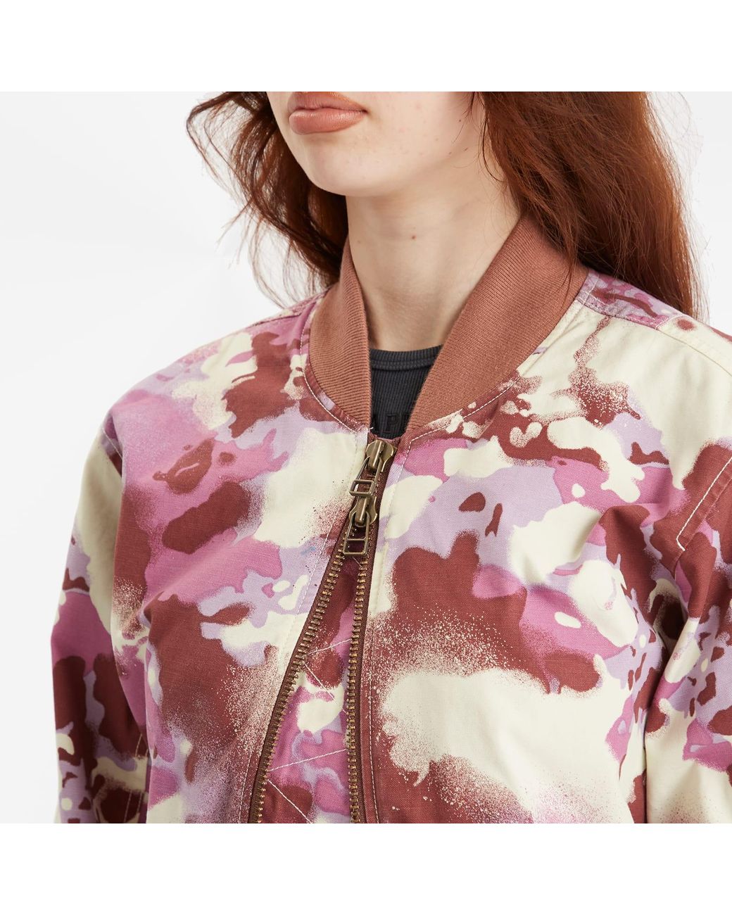A Bathing Ape Map Camo Bomber Jacket in Pink | Lyst UK