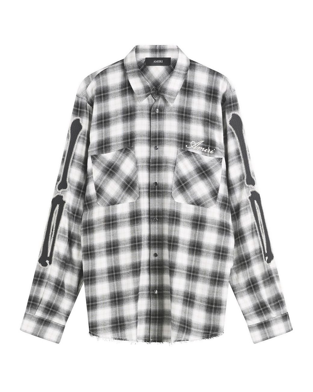 Amiri Bones Flannel Overshirt in Grey for Men | Lyst UK