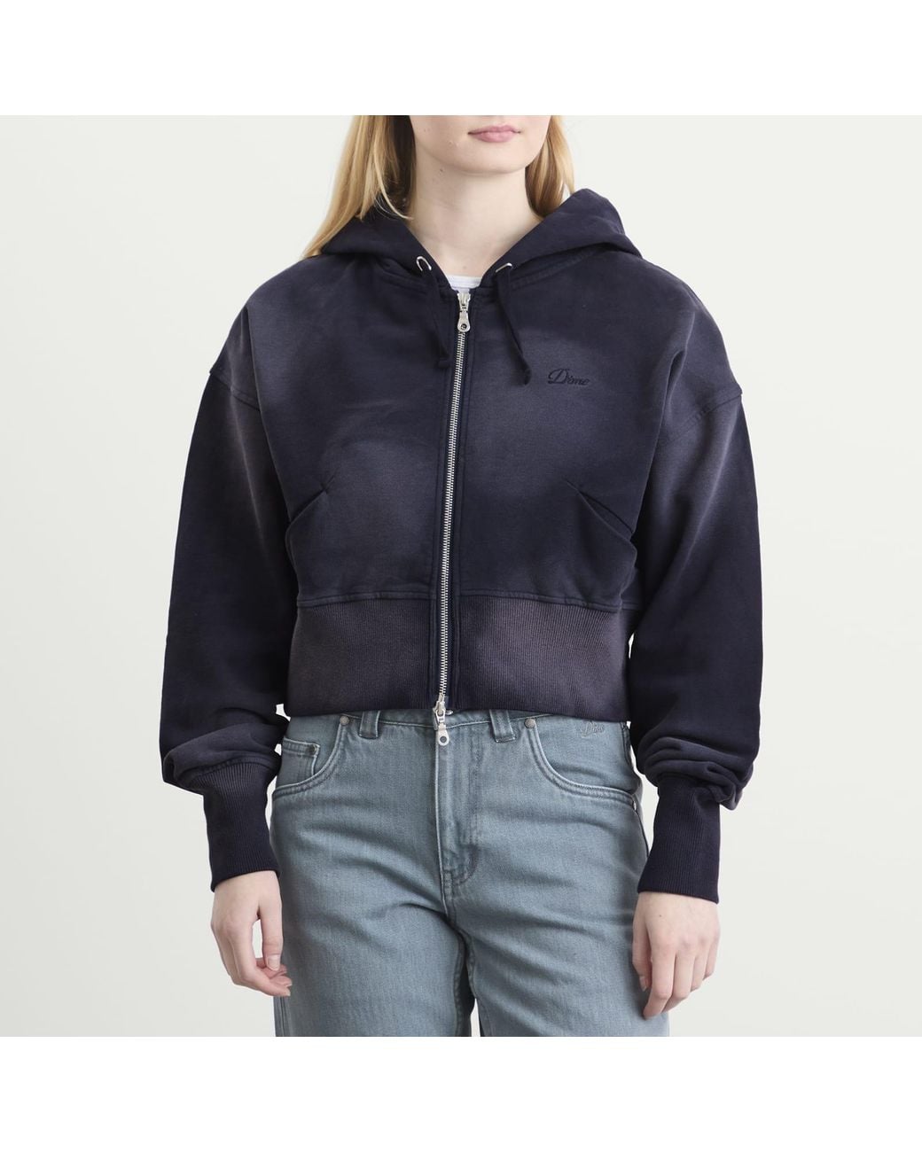 Dime Crop Zip Hoodie in Blue | Lyst UK