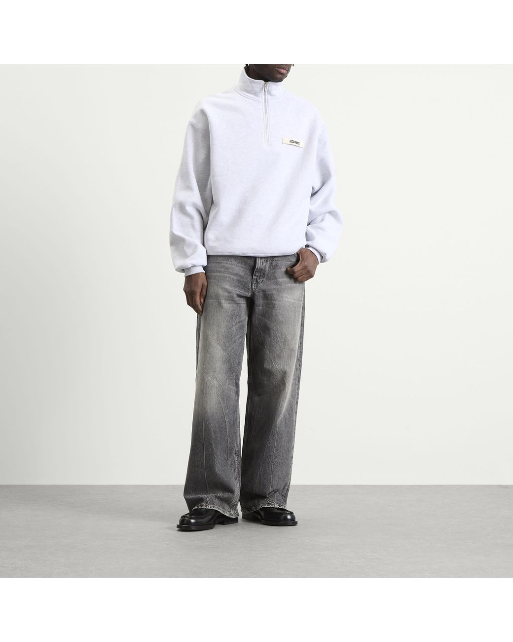 Jacquemus Grosgrain Zip Sweatshirt in White for Men | Lyst Australia