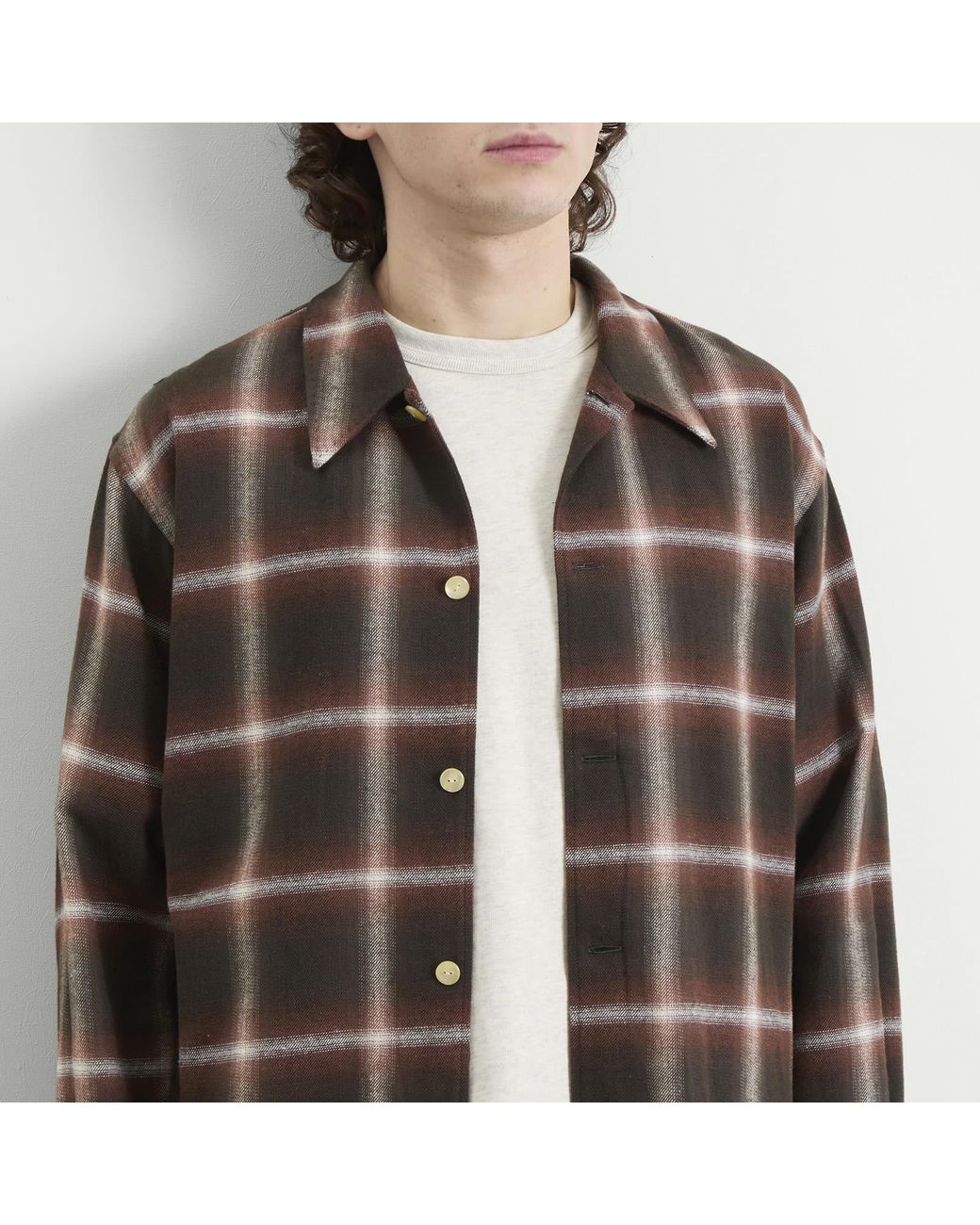 Second/Layer Second Layer Logan Ombre Long Sleeve Check Shirt for Men ...