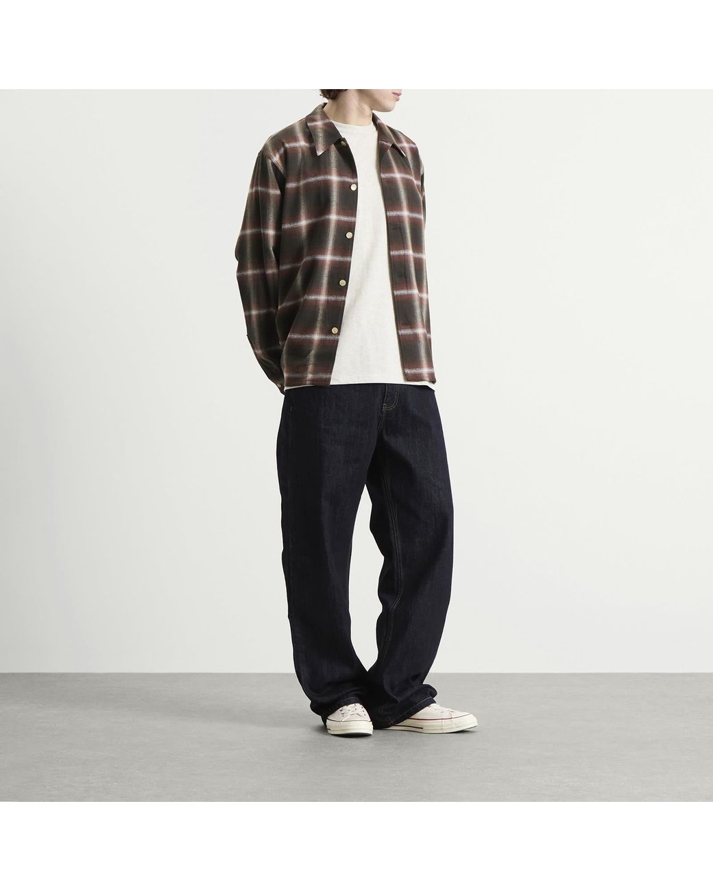 Second/Layer Second Layer Logan Ombre Long Sleeve Check Shirt for Men ...