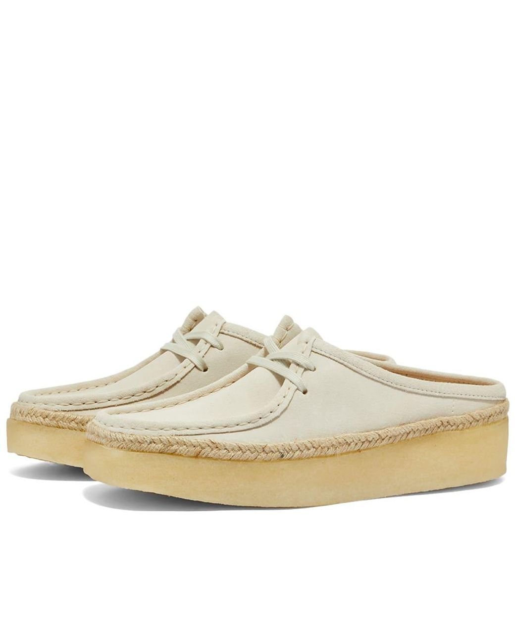 Clarks Wallabee Cup Mule in White | Lyst