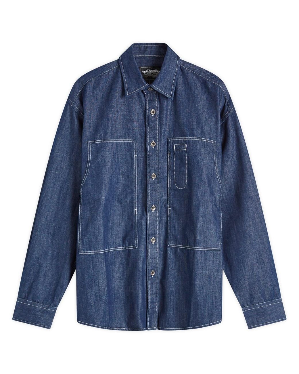 FRIZMWORKS Denim Carpenter Pocket Work Shirt in Blue for Men | Lyst