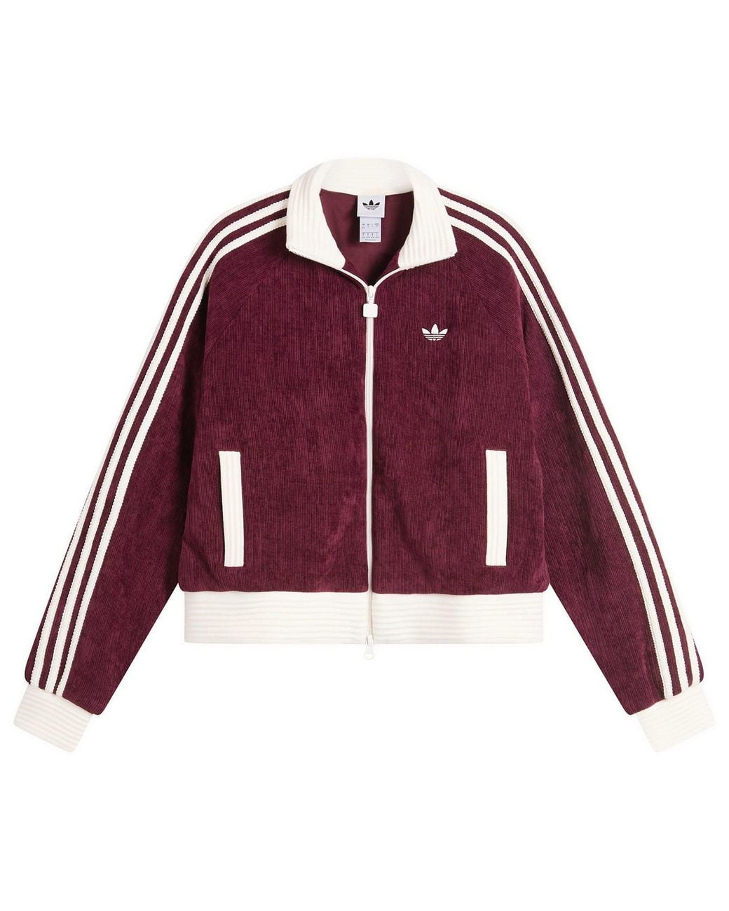 adidas Velour Knit Track Top in Red | Lyst