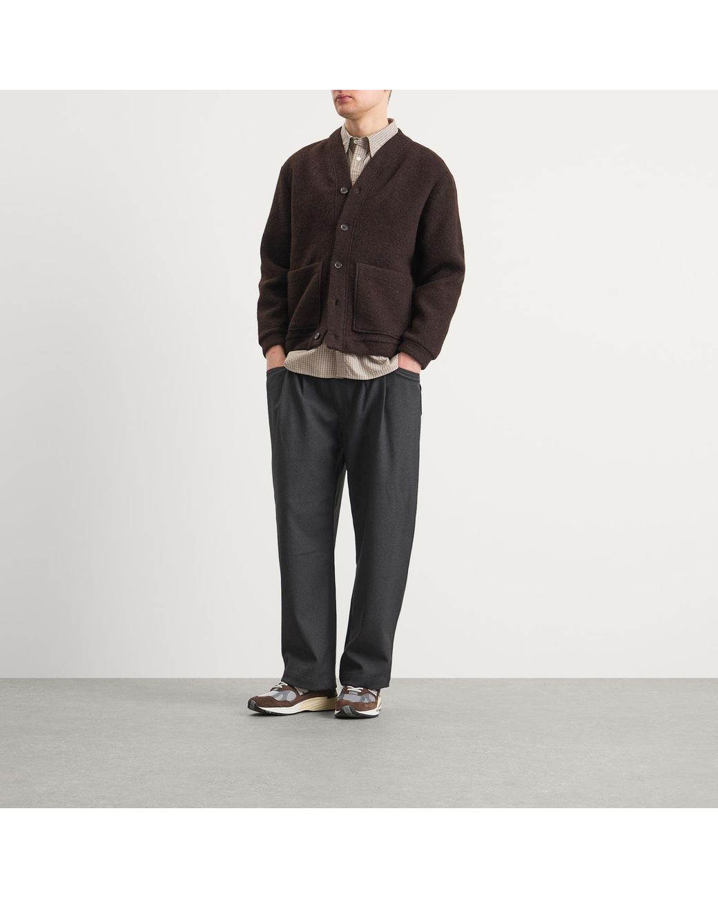 Universal Works Presented By End. Wool Fleece Adv Cardigan in Brown for ...