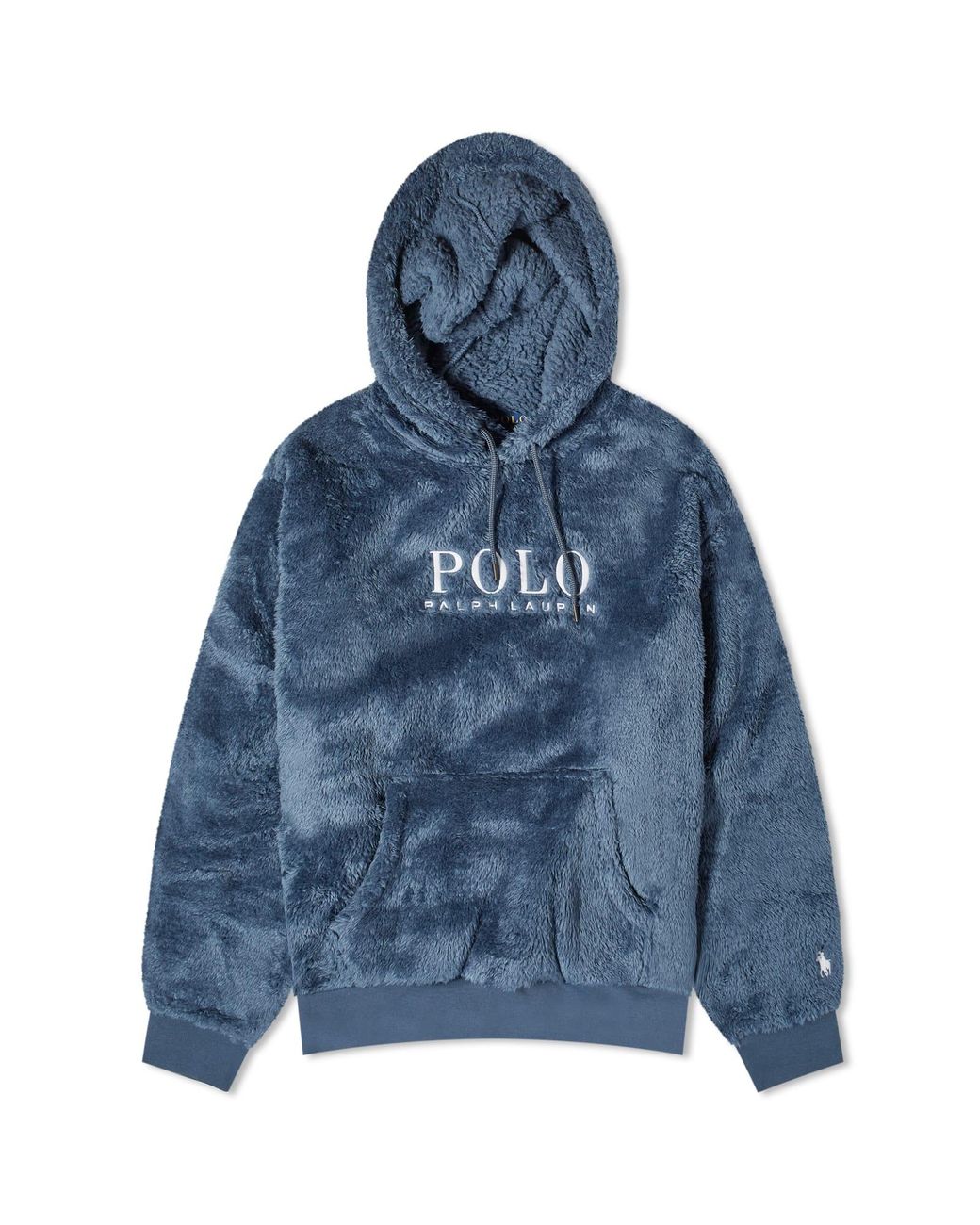 Polo Ralph Lauren High Pile Fleece Hoodie in Blue for Men | Lyst