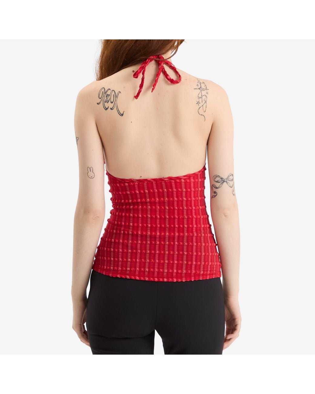 Peachy Den Cindy Halter Top in Red | Lyst