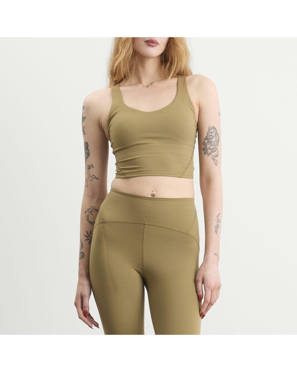 The North Face Jaida Long Line Bra in Green | Lyst