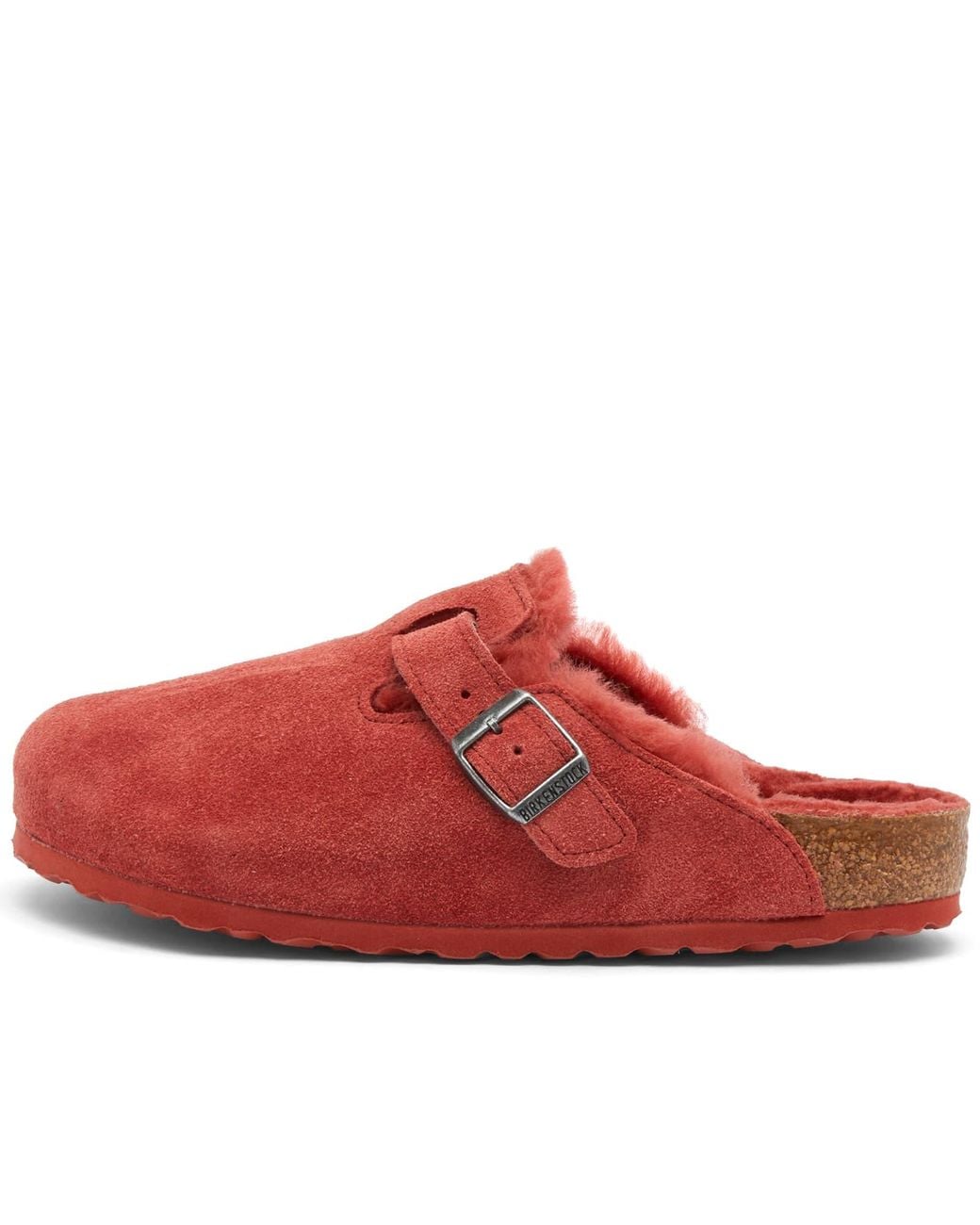 Birkenstock Boston Shearling Clog in Red | Lyst
