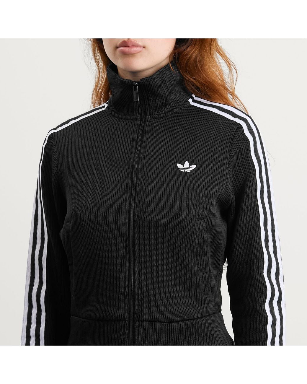 adidas Firebird Adicolor Knit Track Top in Black | Lyst