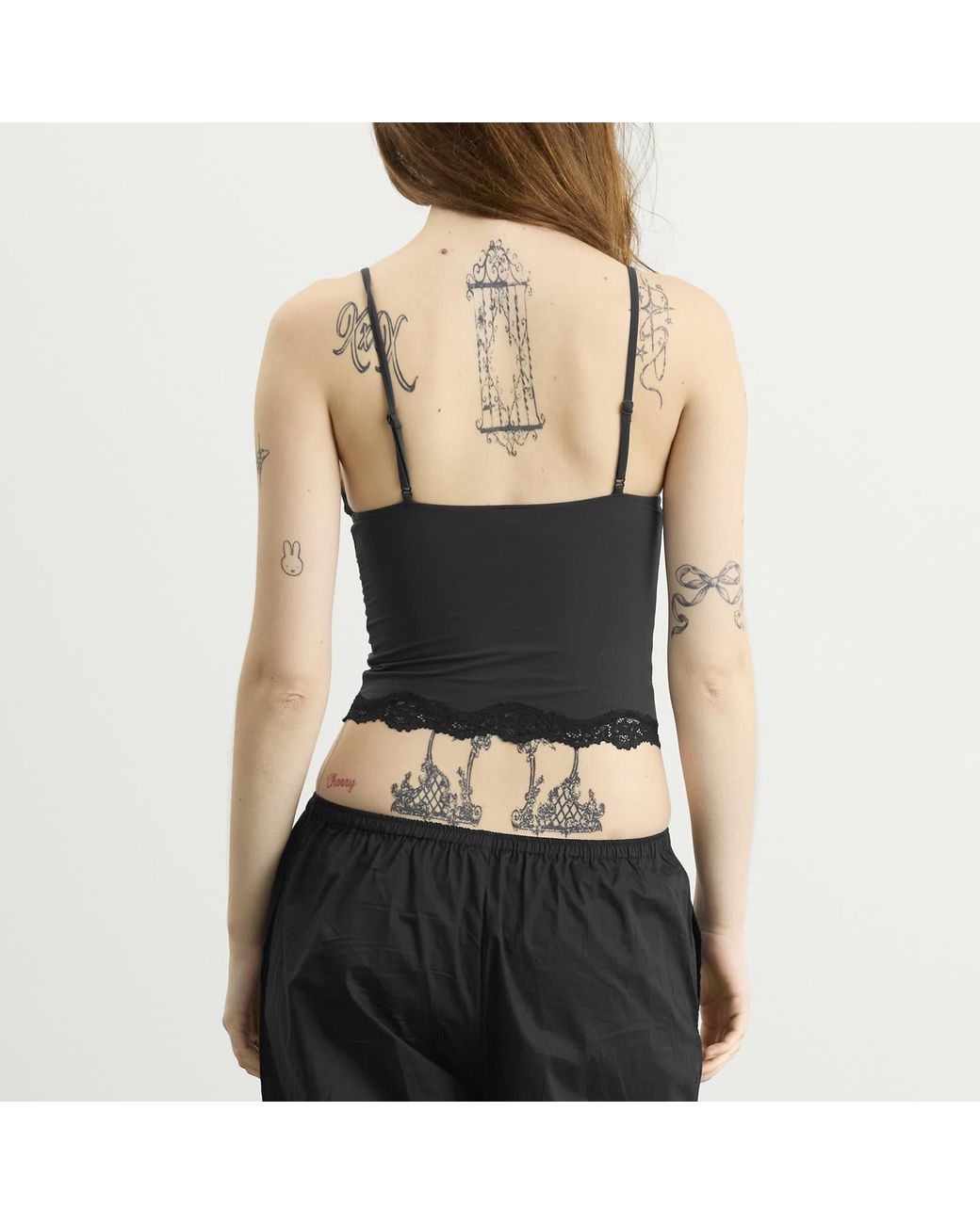 Skims Fits Everybody Lace Triangle Cami Top in Black | Lyst