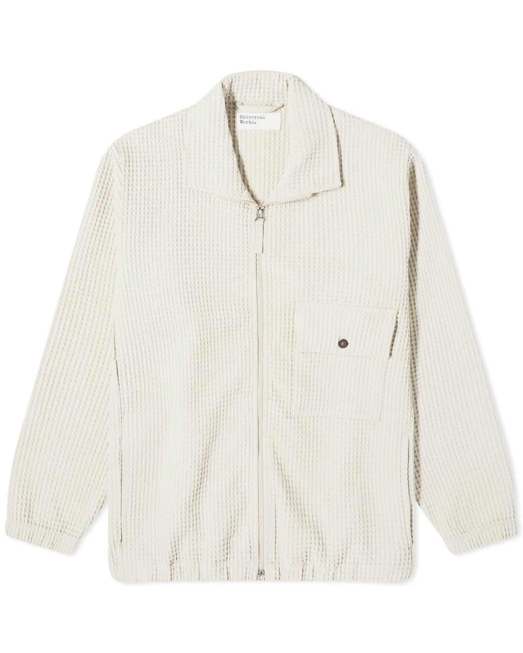 Universal Works Pike Waffle Track Jacket in White for Men | Lyst
