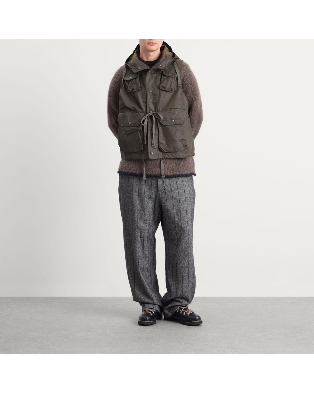 Engineered Garments Waxed Cotton Field Vest in Green for Men | Lyst UK