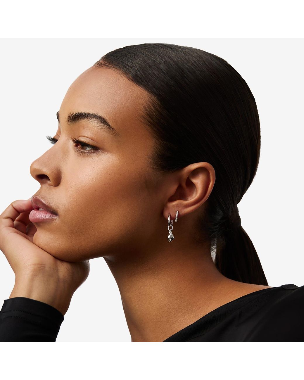 Missoma X Savi Ridge Droplet Charm Earrings in Metallic | Lyst