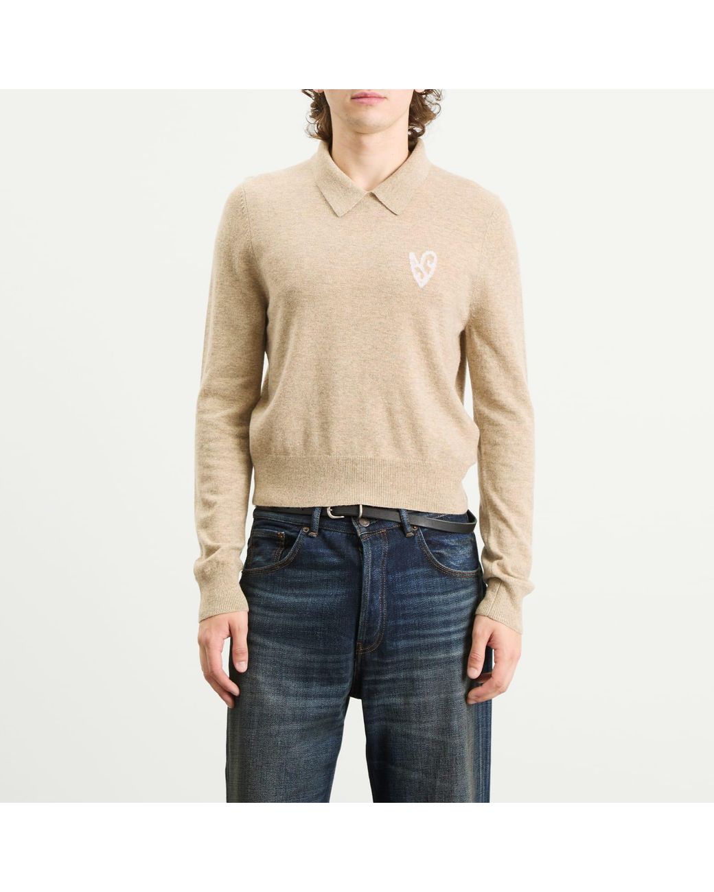 Acne Studios Klastron Heart Richard Yak Jumper in Natural for Men | Lyst