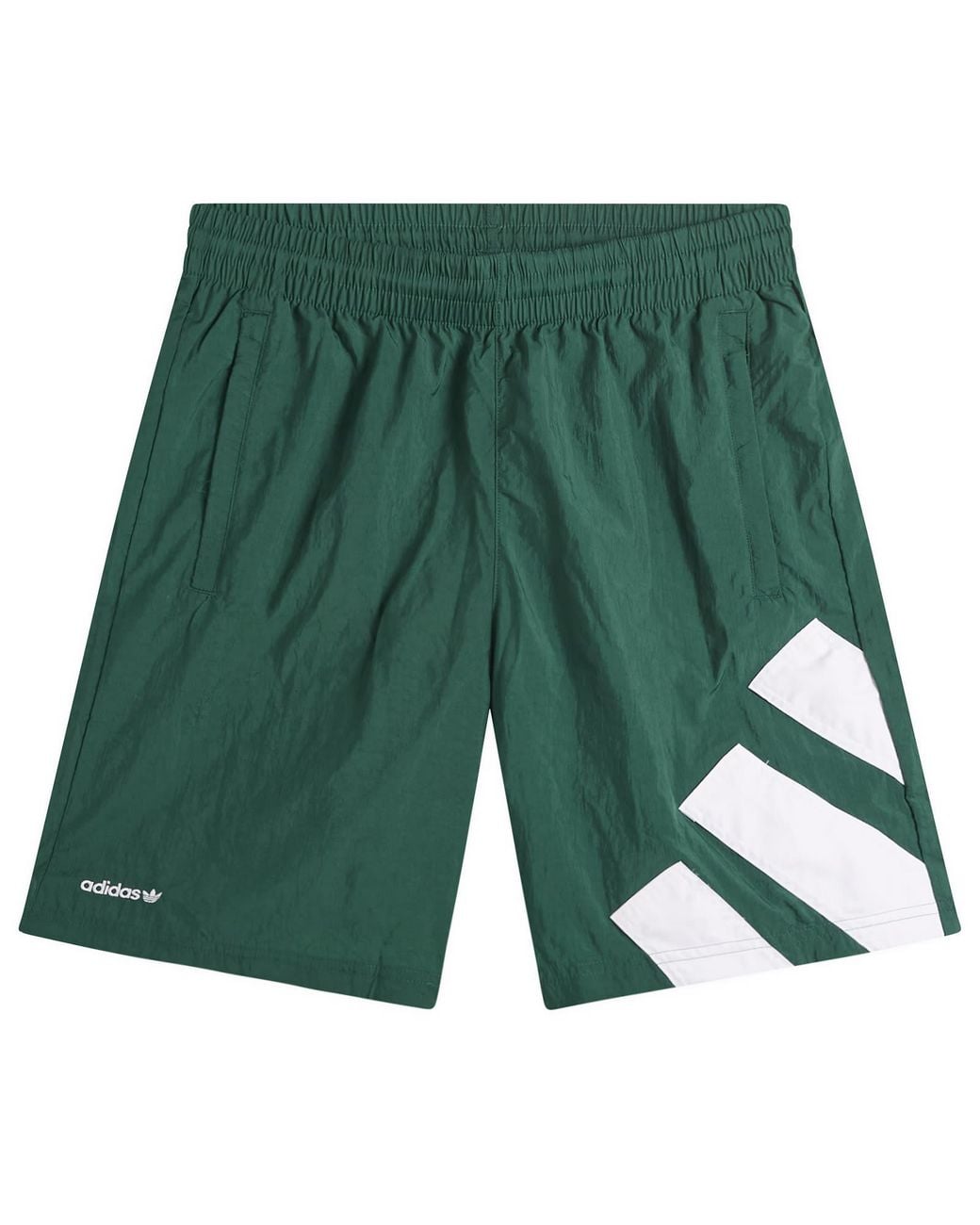 adidas Three Bar Logo Short in Green for Men | Lyst