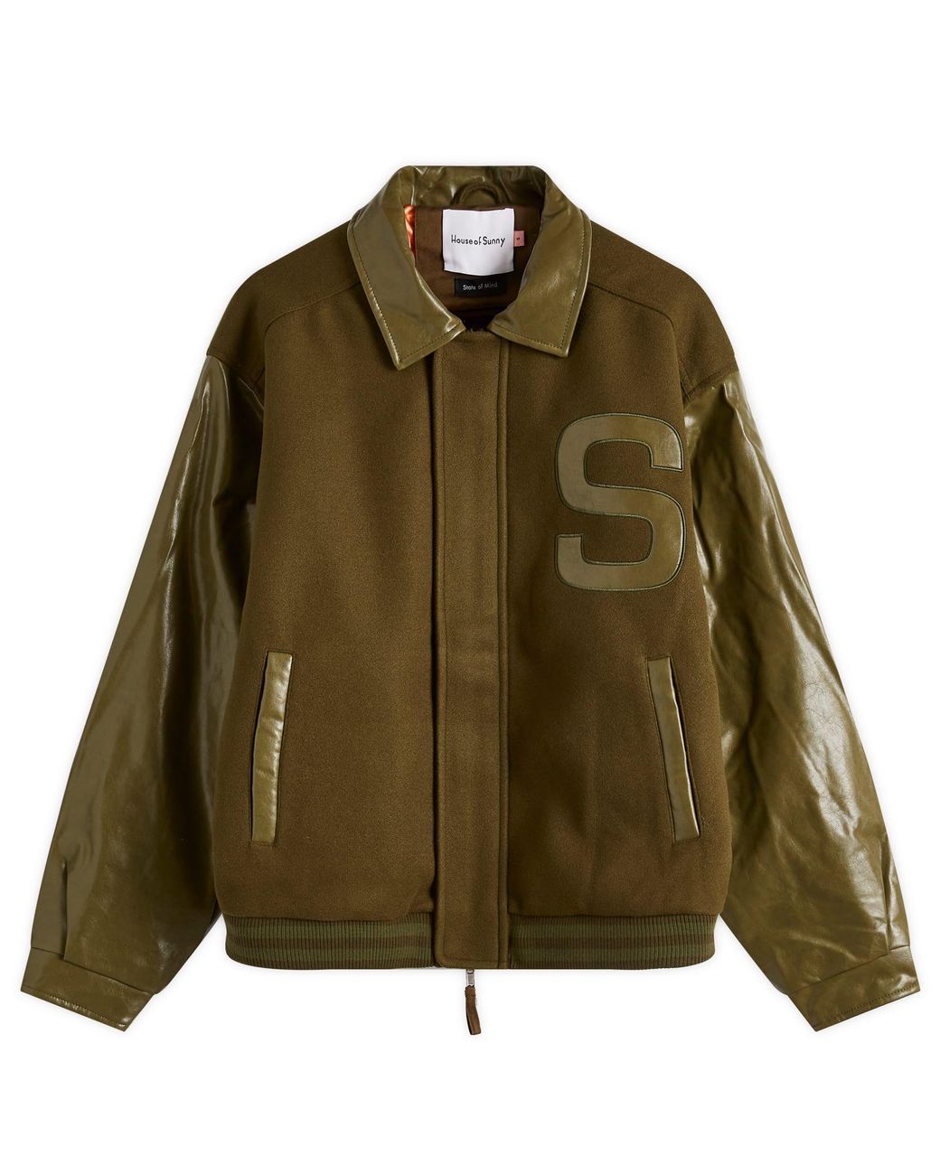House Of Sunny Vinyl Free Fall Bomber Jacket in Green | Lyst