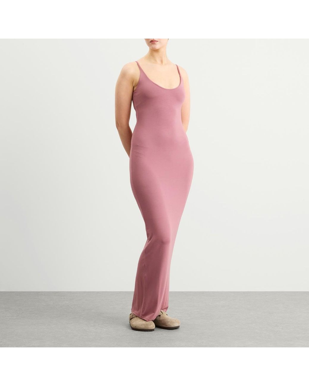Skims Smooth Lounge Skimpy Scoop Neck Dress in Purple | Lyst
