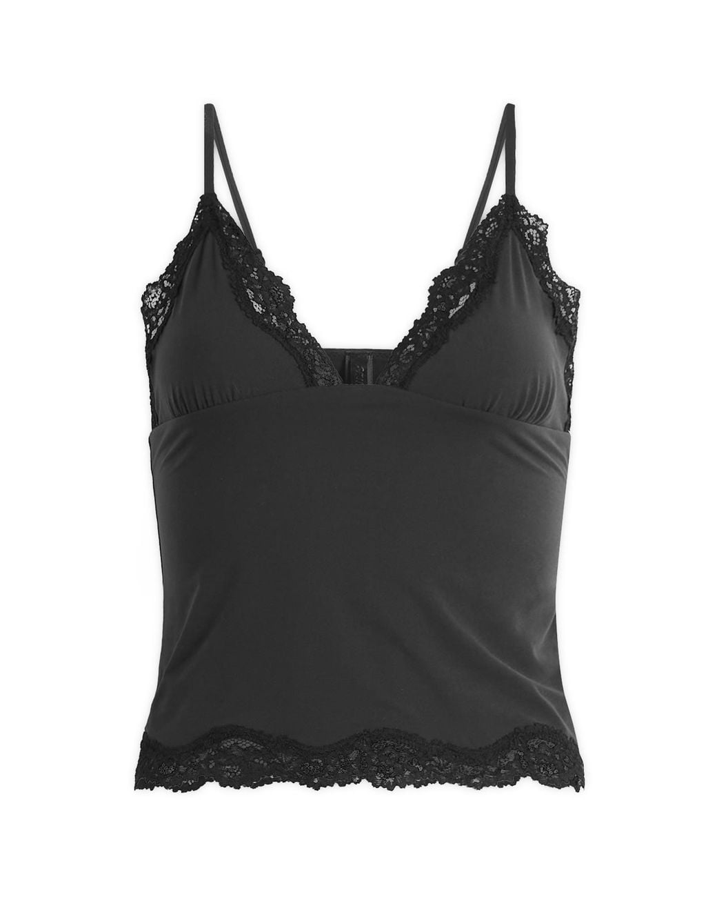 Skims Fits Everybody Lace Triangle Cami Top in Black | Lyst